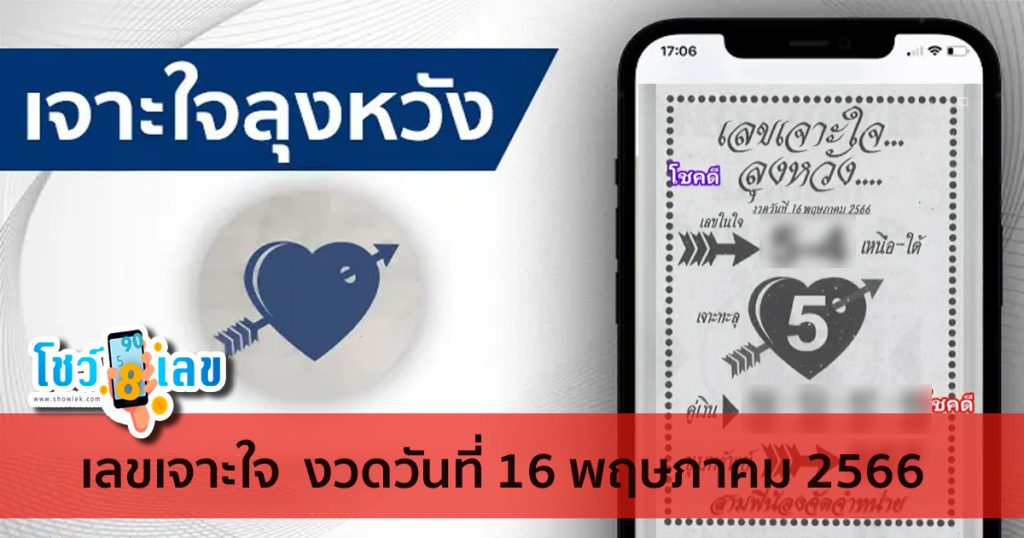 เลขเจาะใจลุงหวัง งวด16/05/66 แนวทางงวดนี้ เด่น 5 แทงสวนทุกสำนัก